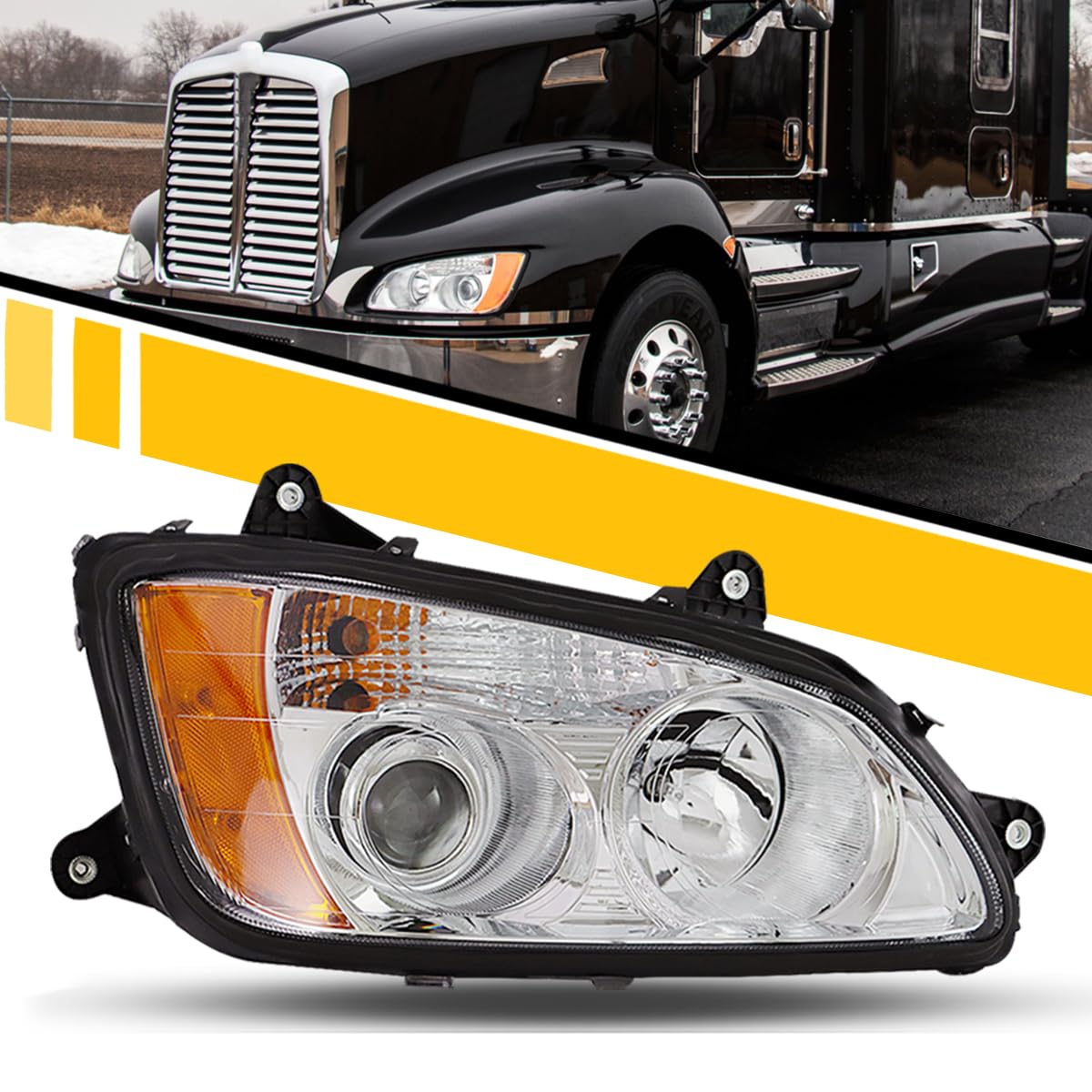 Snapklik.com : Sterlix Headlights Assembly Fits Kenworth T660 2008-2017 ...