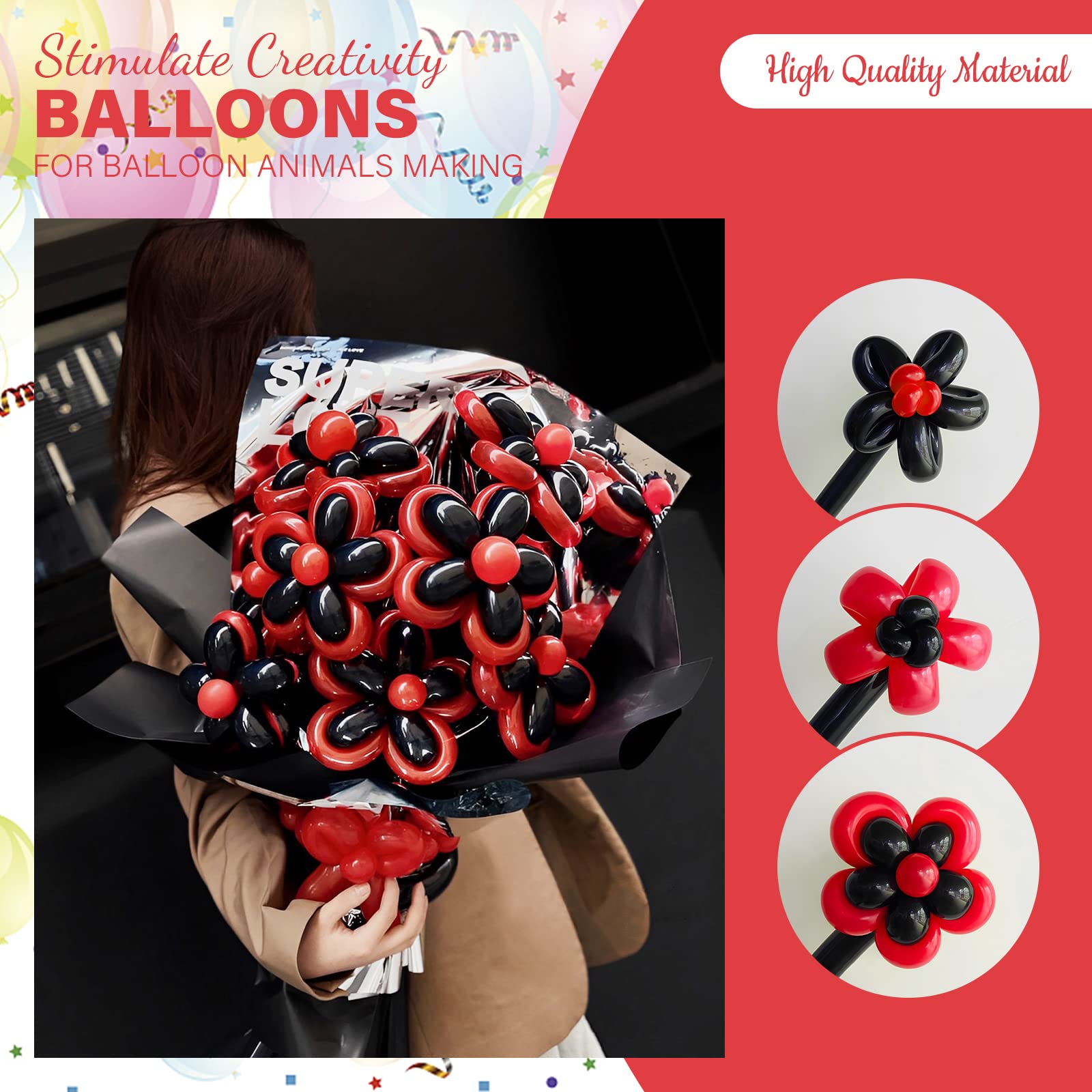 Snapklik.com : 200 Pieces 260 Balloons Twisting 260Q Long Balloons For ...