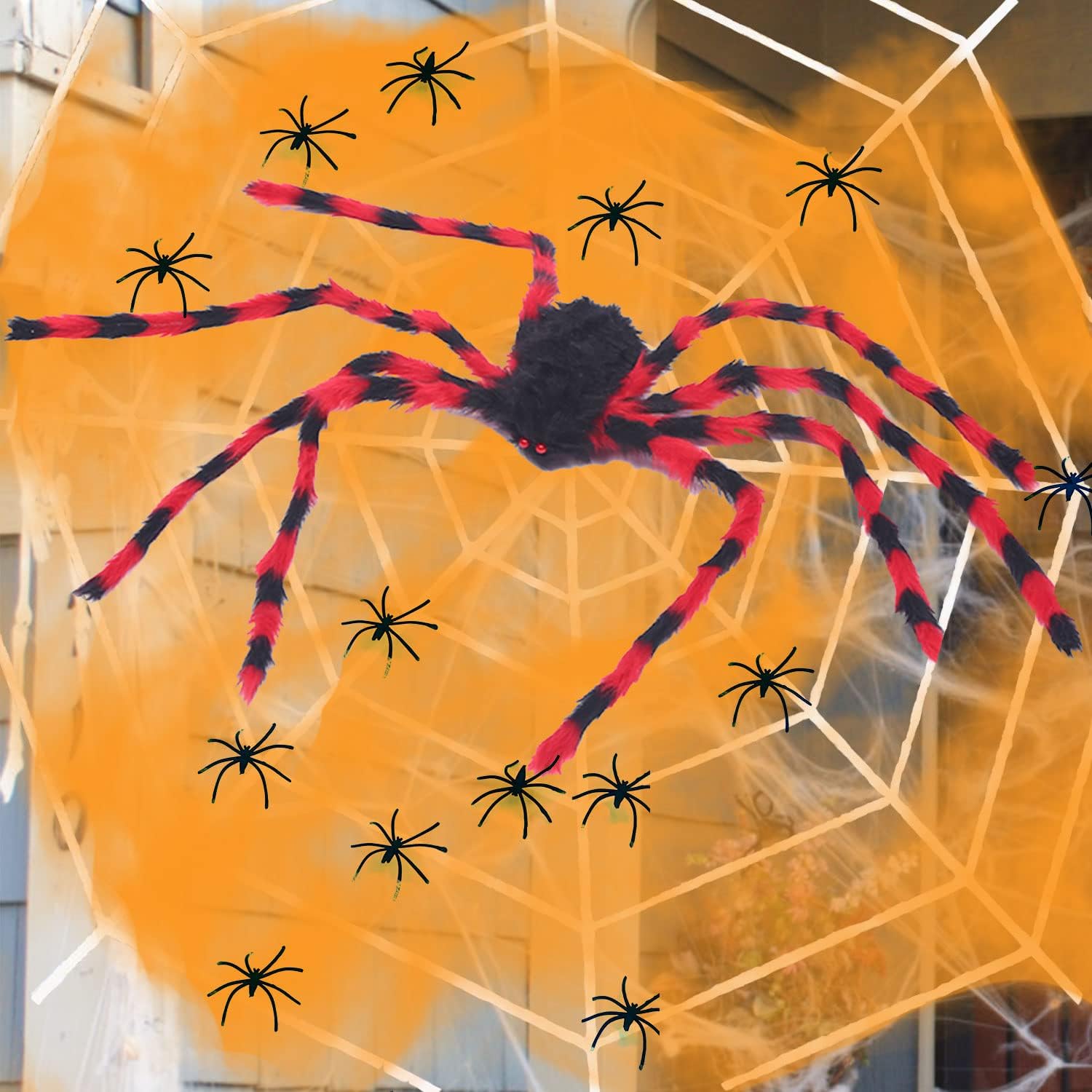 Amazon.com : Spider Web Halloween Decoration, 130" White Spider Circle ...