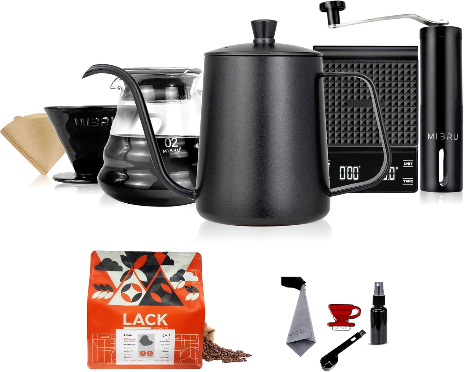 MIBRU V60 Coffee Drip Kit Drip Set 7 Pieces Specialty Coffee Set ...