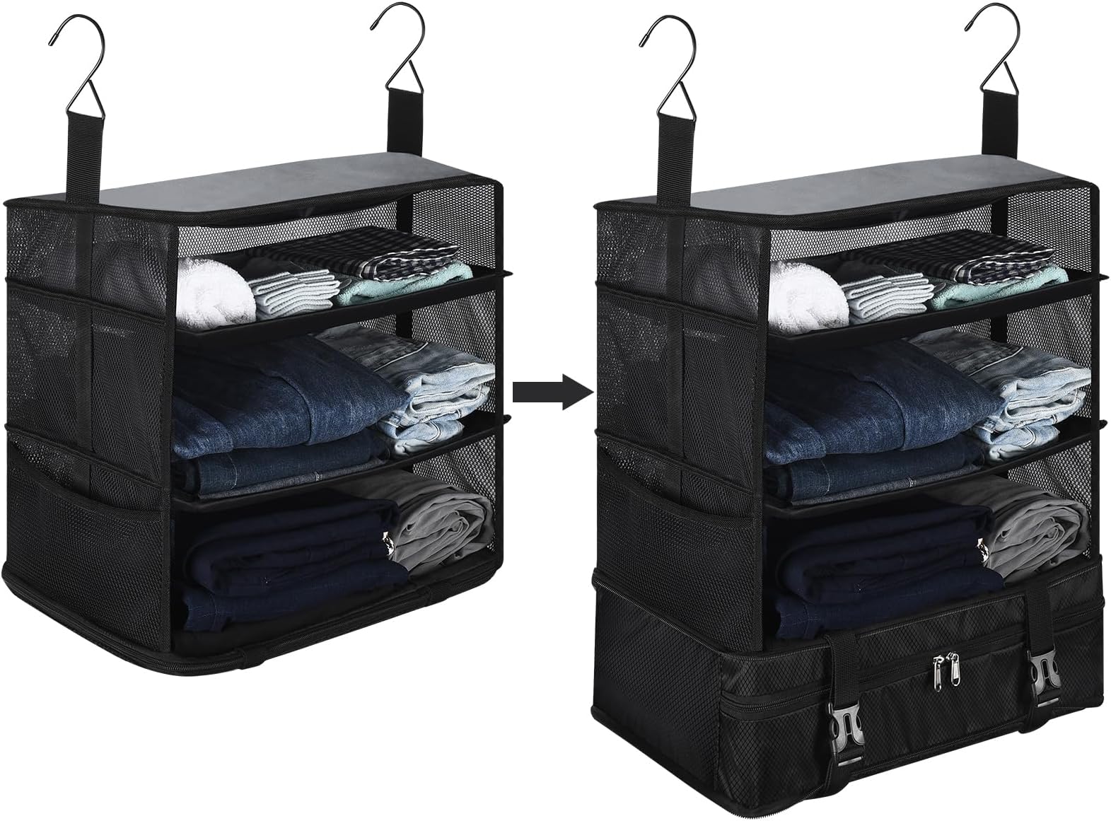 Amazon.com: Stow-N-Go Portable Hanging Travel Shelves, Packing ...