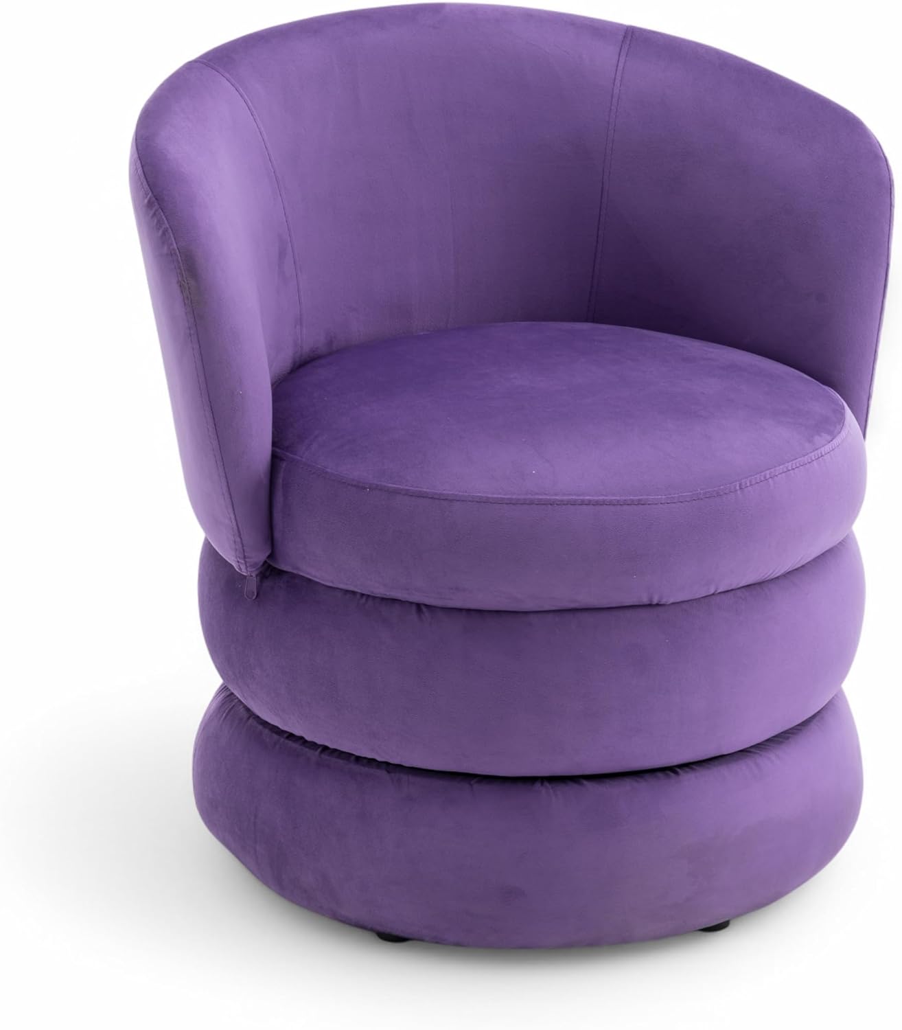 Velvet Purple Swivel Armchair- Rotating Cuddle Chair for Bedroom ...
