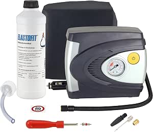 ELASTOFIT Reifen Pannenset mit Kompressor Reifendichtmittel 10 Jahre ...