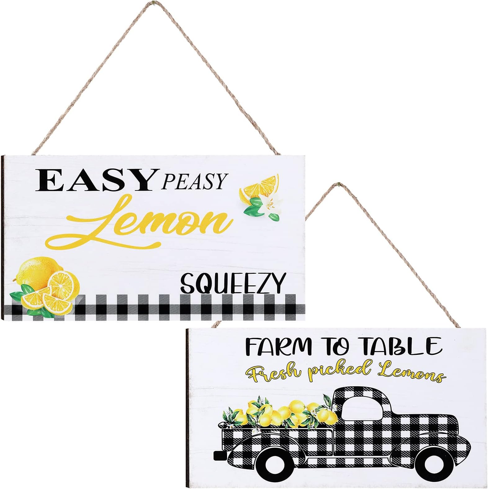 Amazon.com: GSM Brands When Life Gives You Lemons Wood Plank Hanging ...