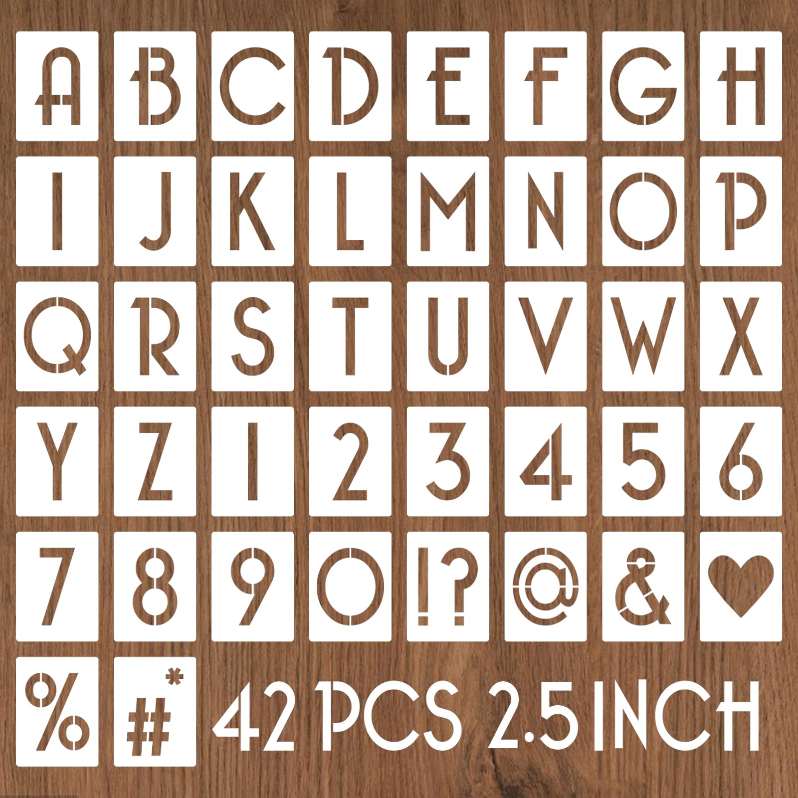 Snapklik.com : 2.5 Inch Letter Stencils And Numbers, 42 Pcs Alphabet ...