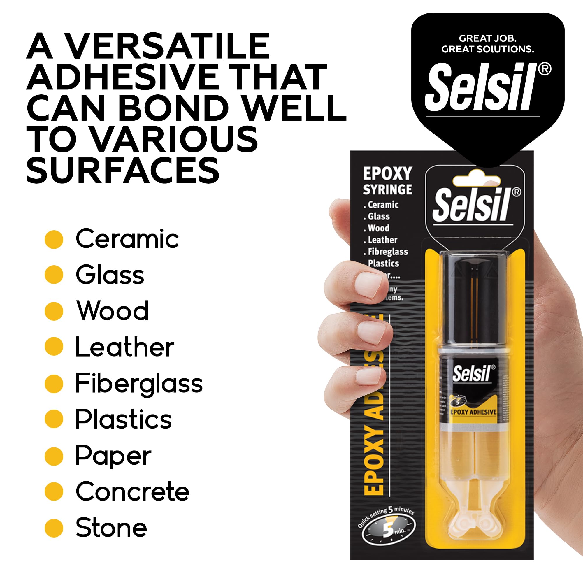 Snapklik.com : SELSIL 2 Part Epoxy Glue, 5 Min Epoxy Clear, 5-Minute ...