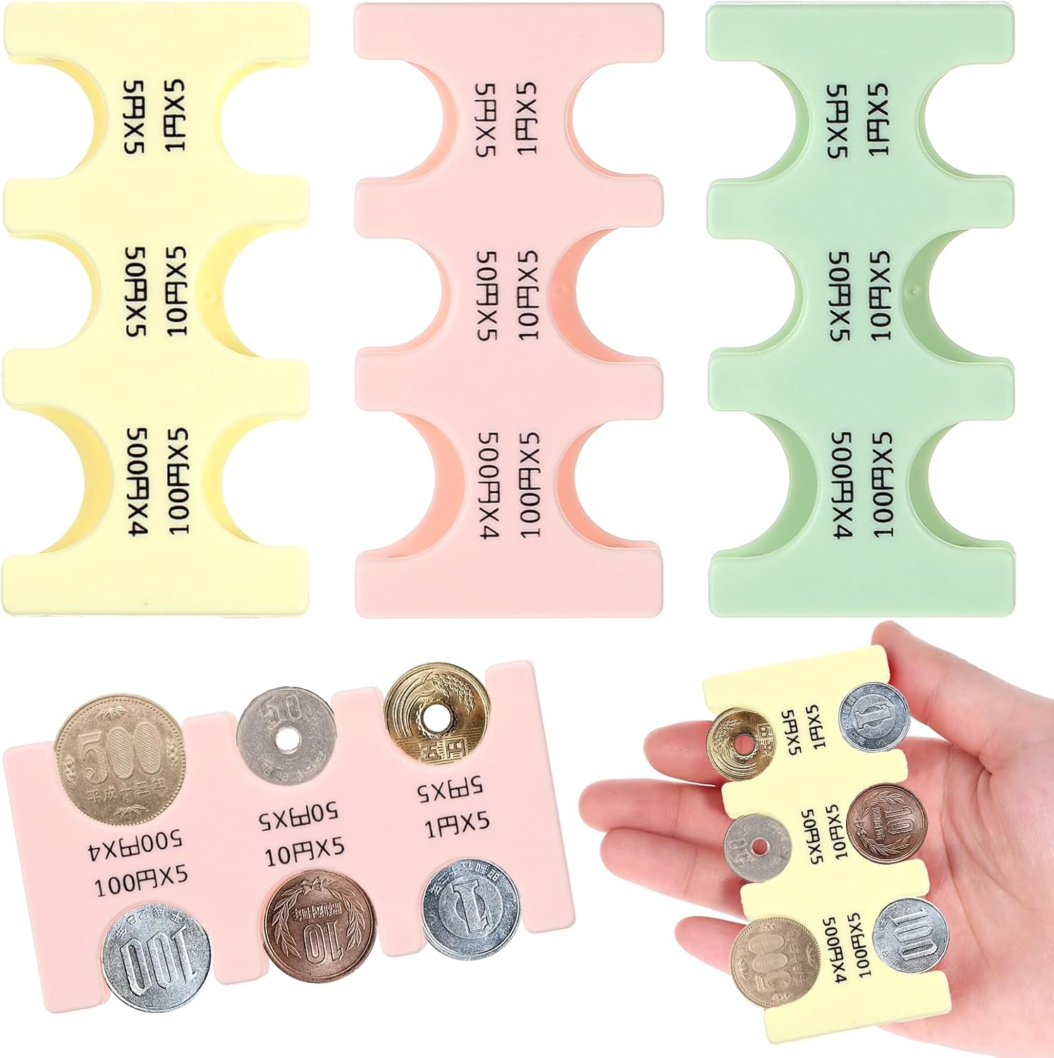 Amazon.com : Dimeho Japanese Yen Coin Holder Hard Case Organizer, 3 ...