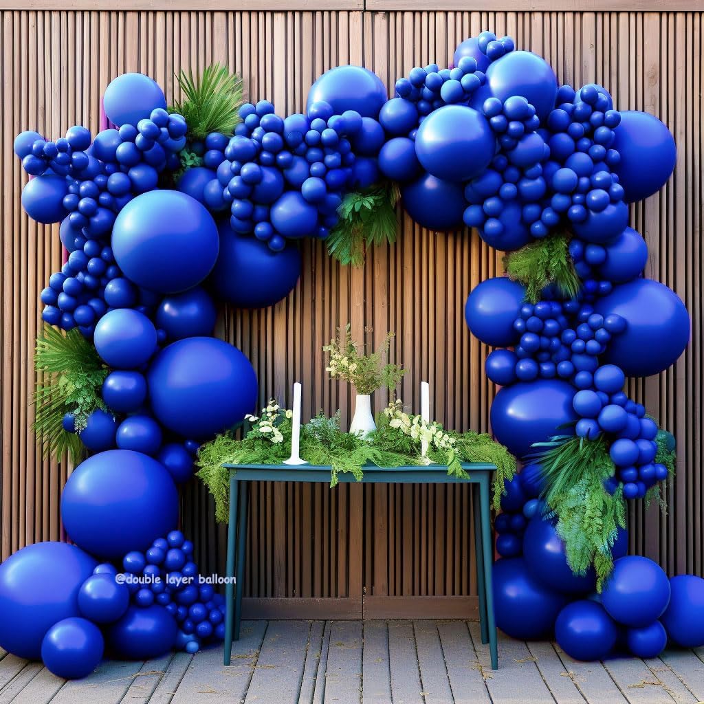 Globos azul rey, globos de doble relleno, globos azul oscuro ...