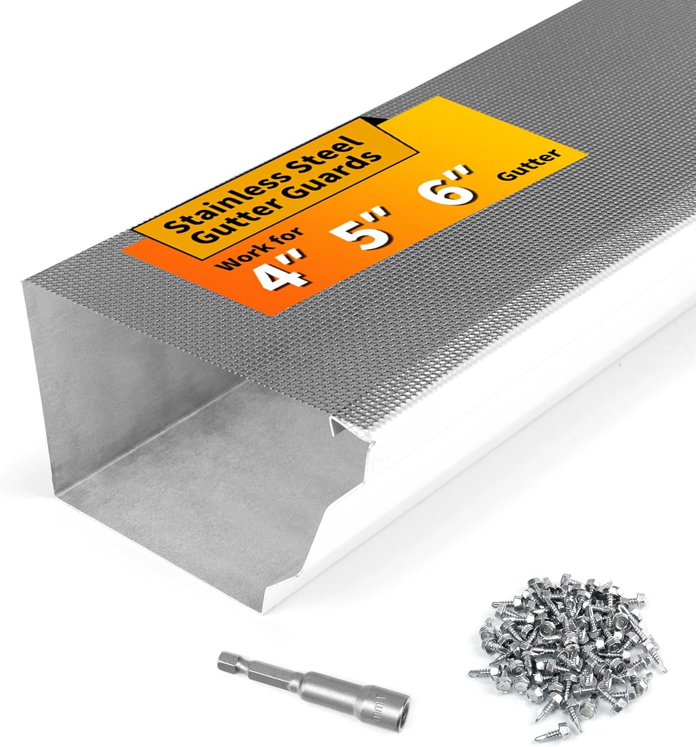 LBG Products Gutter Guards Kit – 48 FT (35 Pack), Works for 4" 5" 6 ...