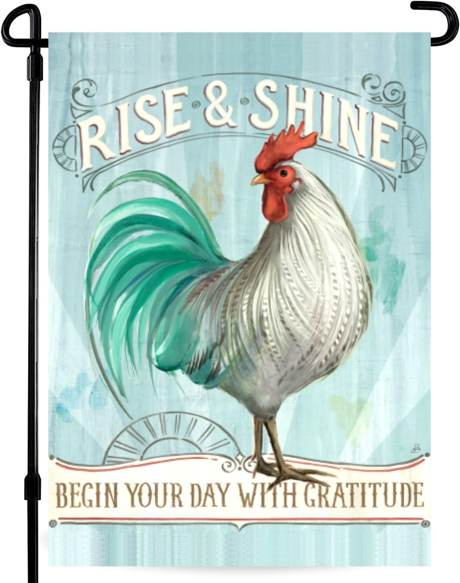 Amazon.com : Rooster Chicken Garden Flag Outside Religious Double Sided ...