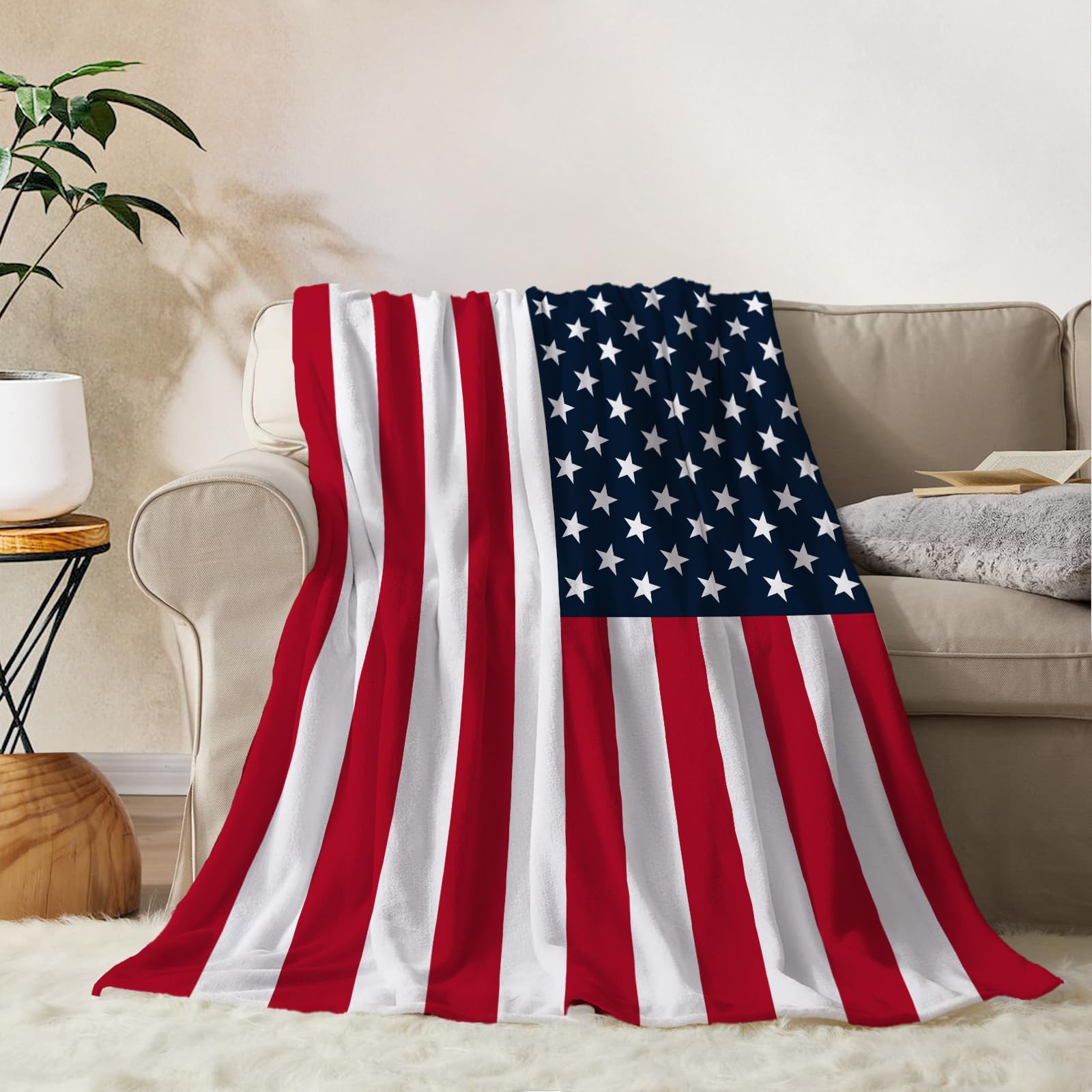 Amazon.com: Craft County United States of America Flag Woven Plush ...