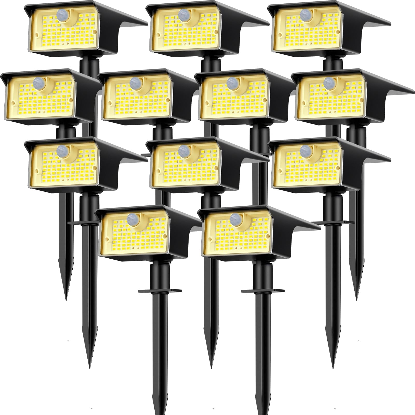 Solar Spot Lights Outdoor Motion Sensor, [62 LED/12 Pack] Solar Lights ...