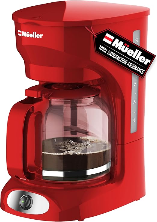 Amazon.com: MÜELLERHOME 12-Cup Red Coffee Maker - Perfect for Home or ...