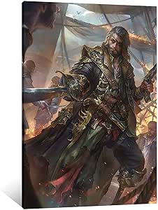 Amazon.com: Blackbeard Poster Pirate Ship Naval Battle Wall Art Posters ...