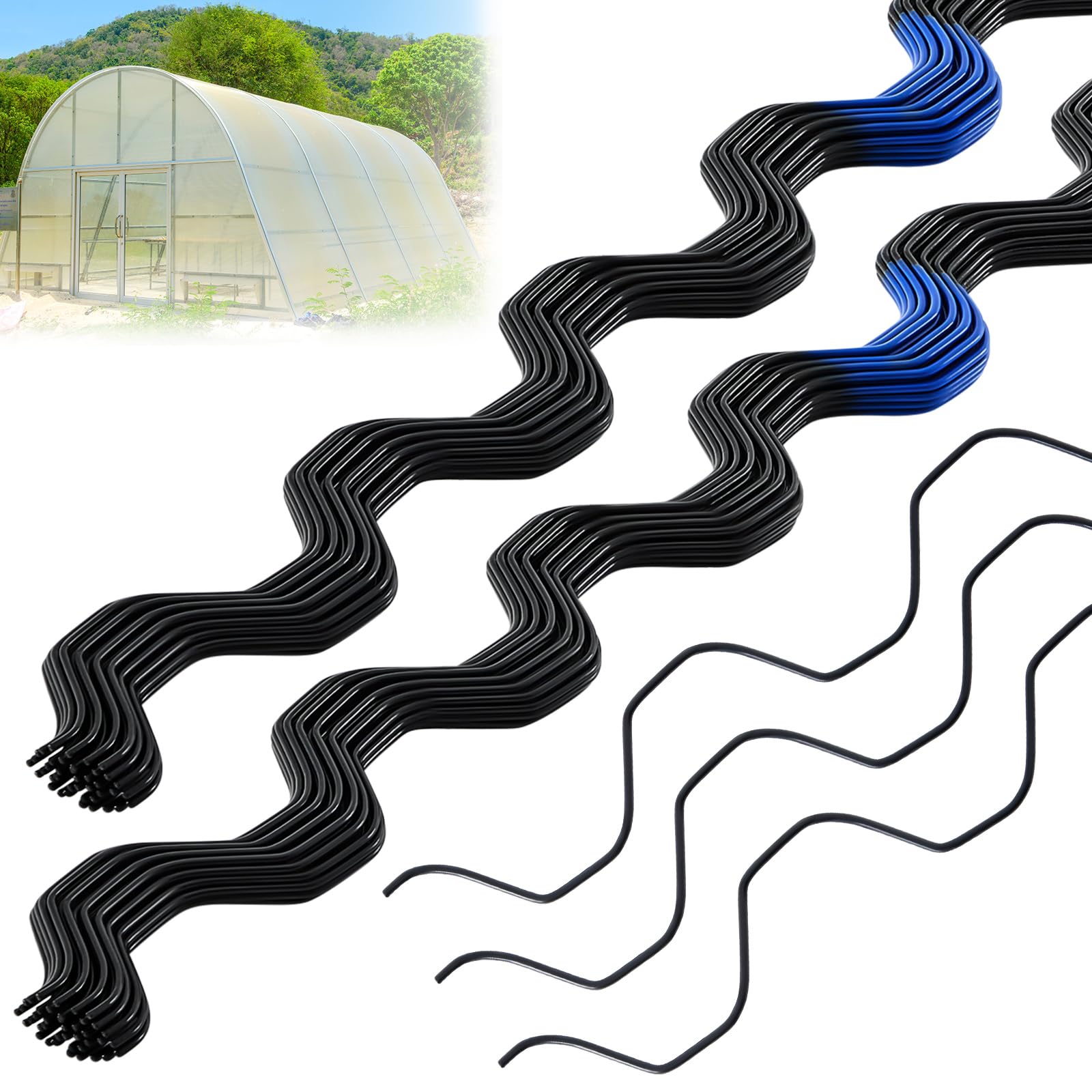 Snapklik.com : 40 Pcs 6.6 Ft PVC Coated Greenhouse Swing Spring Wire ...