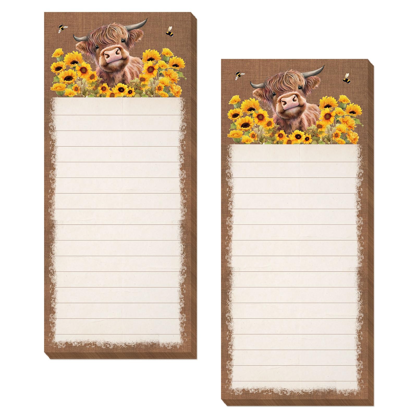 Amazon.com: FYSUIMU 2Pcs Highland Cow Magnetic Notepads Rustic Cow ...
