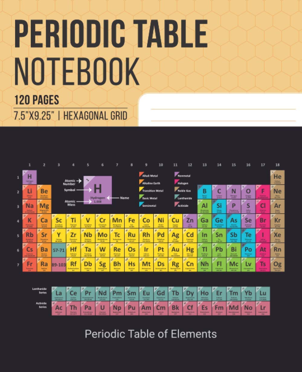 Periodic Table of Elements Notebook: Hexagonal Graph Paper Notebook ...