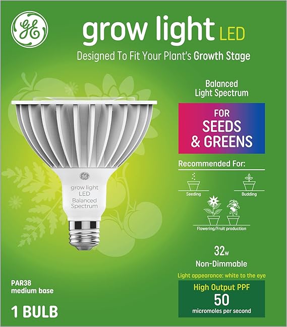 Amazon.com: GE Grow LED Light Bulb, For Seeds and Greens, Balanced ...