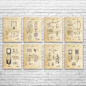 Amazon.com: Television TV Patent Prints Set of 8 (12x16), Computer Lab ...