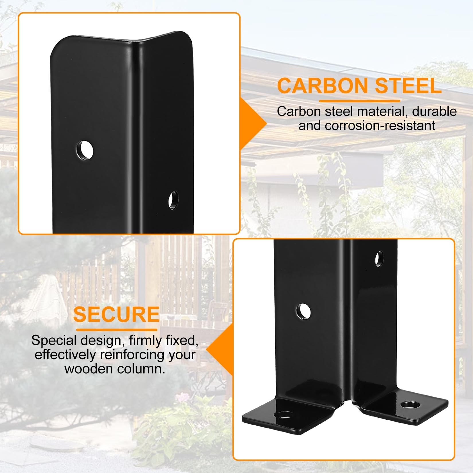 Snapklik.com : Deck Post Anchor, 4 Pcs Adjustable Post Base Brackets ...