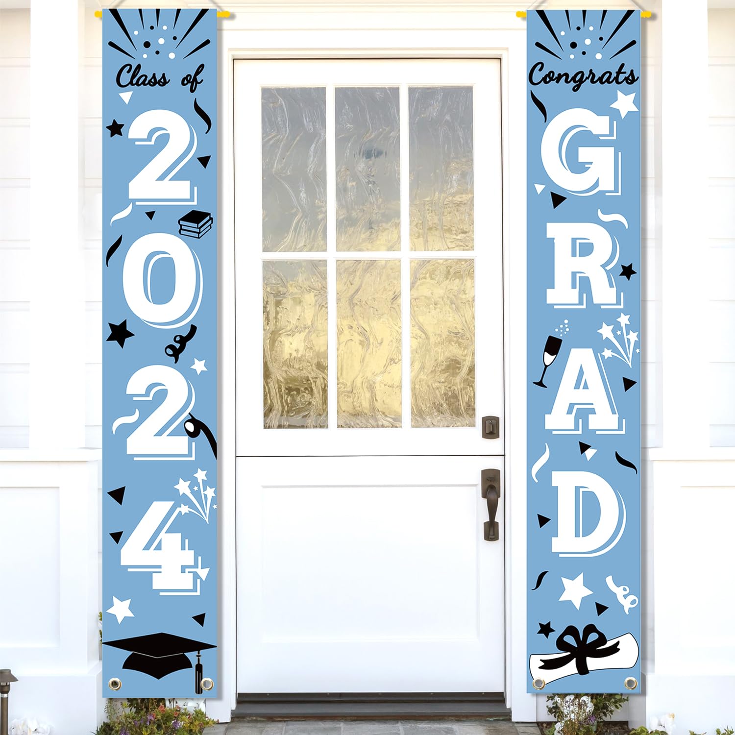 Amazon.com: Graduation Porch Banner Class Sign Light Blue Congrats Grad ...