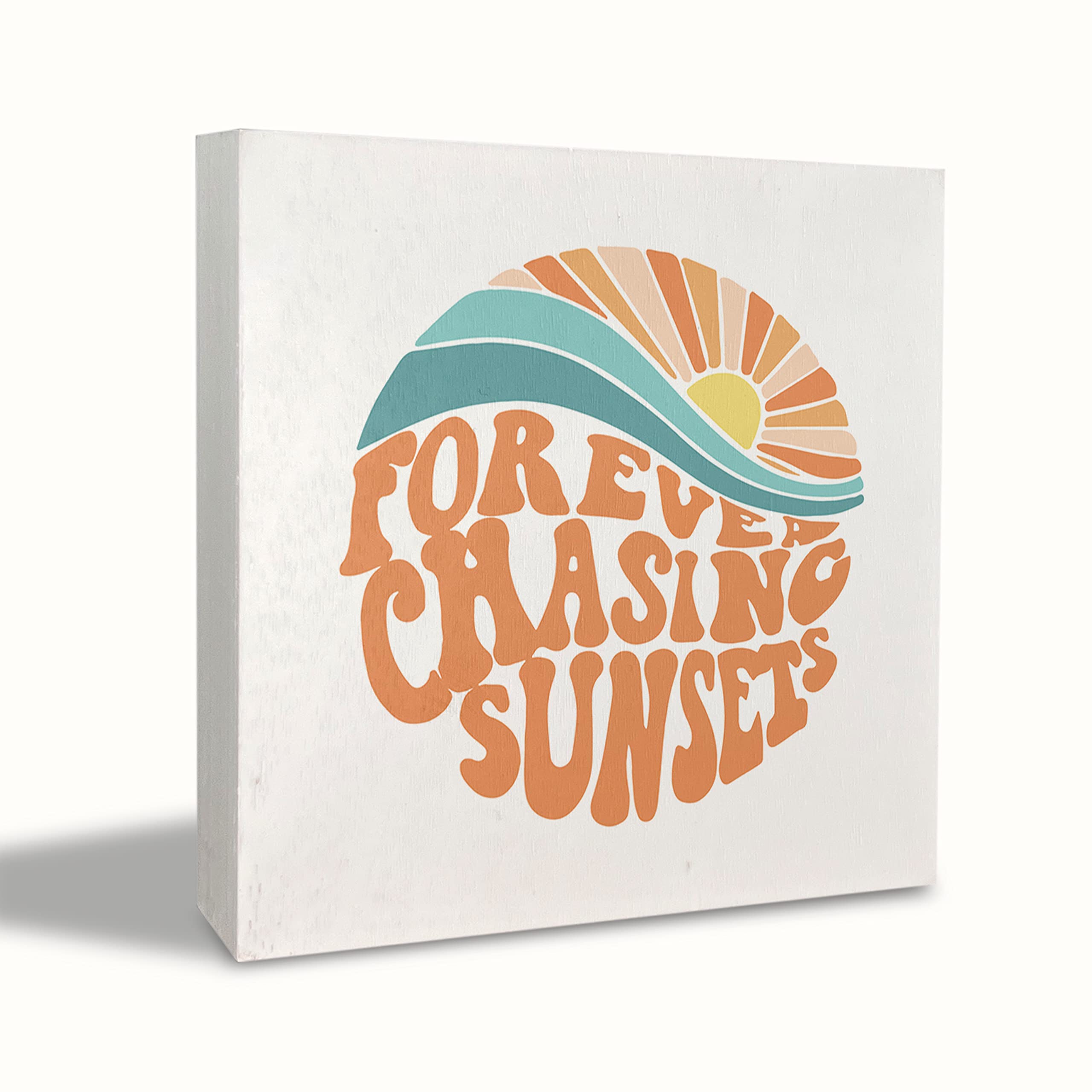 Amazon.com: KEUSPI Summer Desk Decor,Retro Sunset Forever Chasing ...