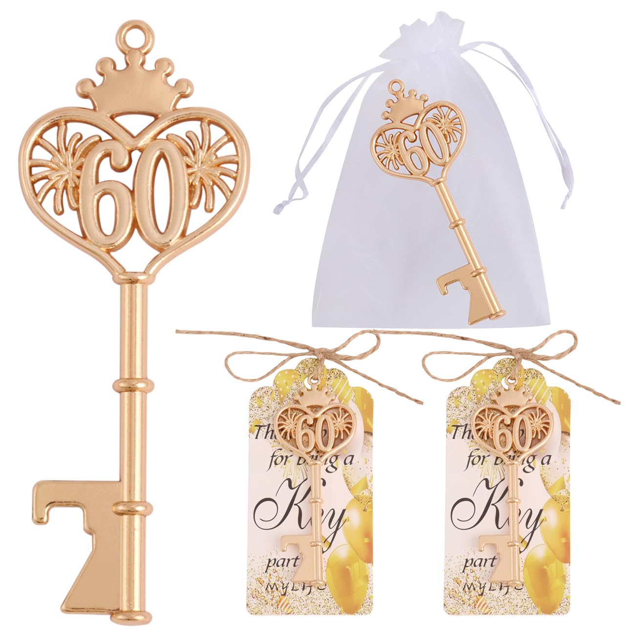 Amazon.com: 50PCS 60 Birthday Party Favors Key Bottle Opener, 60th Beer ...