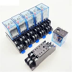 Amazon.com: OUZINE Coil electromagnetic Power Relay 10 PCS,8/11/14 Pin,with Base, Coil ...