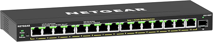 Amazon.com: NETGEAR 16-Port PoE Gigabit Ethernet Easy Smart Managed ...