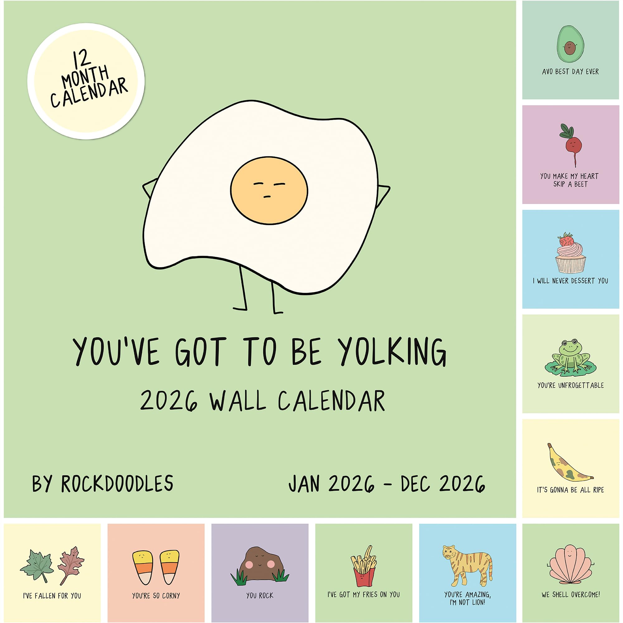 Snapklik.com : 2026 Punny Wall Calendar Funny 12 Month Calendar New For ...
