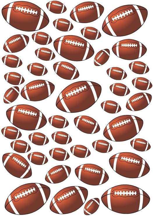 Amazon.com: 45 Footballs Football Peel and Stick Vinyl Stickers Wall ...