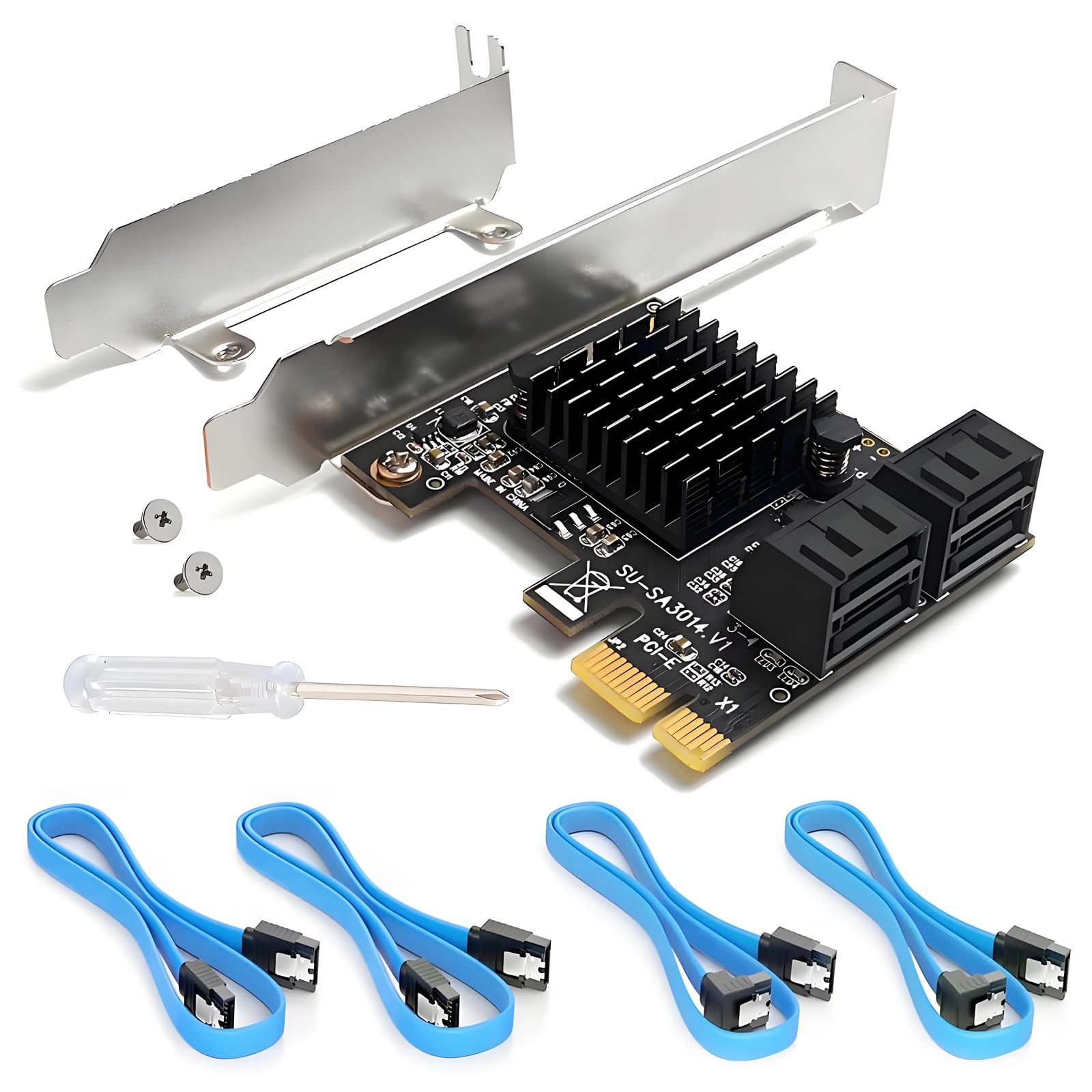 Amazon.com: SATA Card 4-Port with 4 SATA Cables, PCI-E to SATA, Boot as ...
