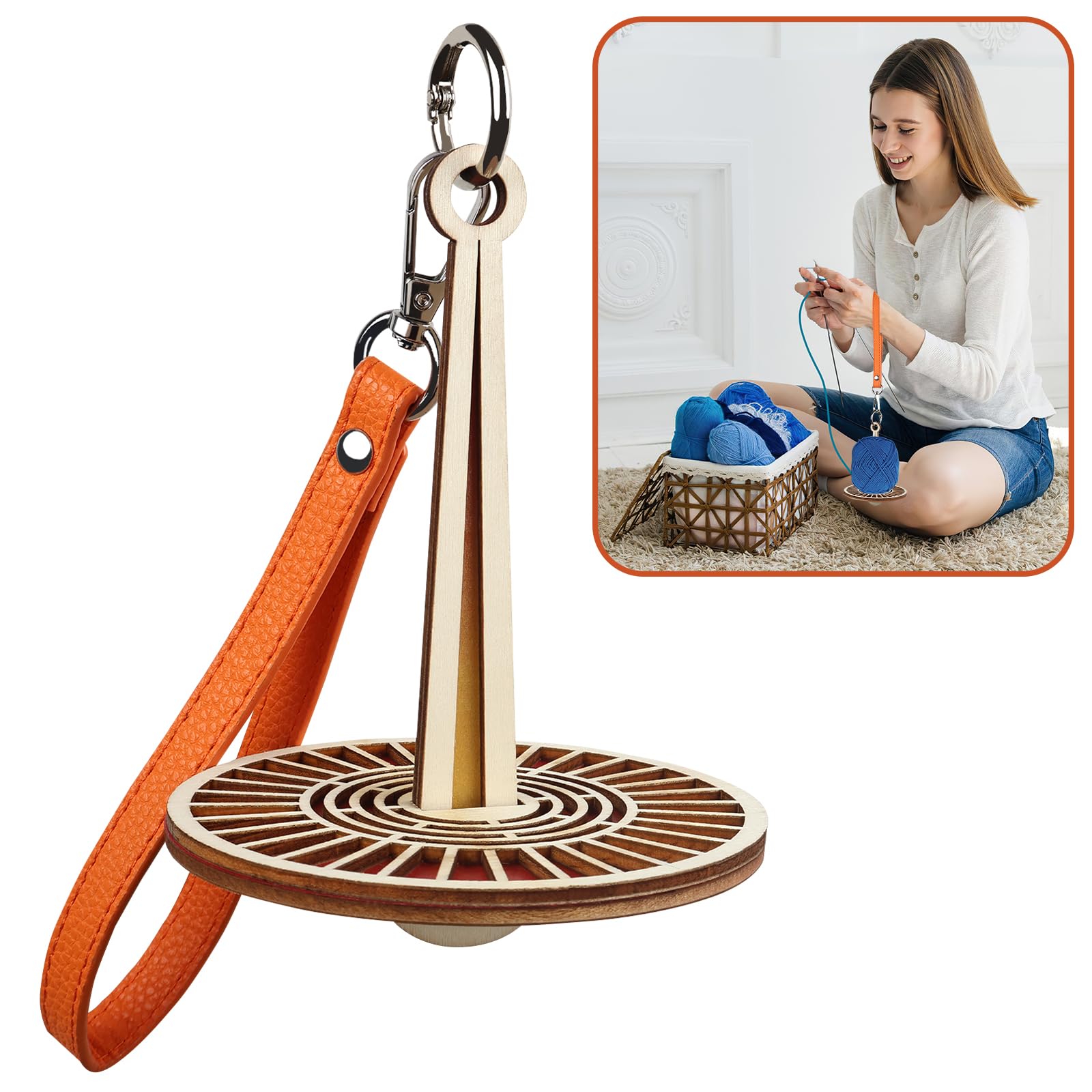 Amazon.com: Portable Wrist Yarn Holder for Crocheting, Wooden Crochet ...