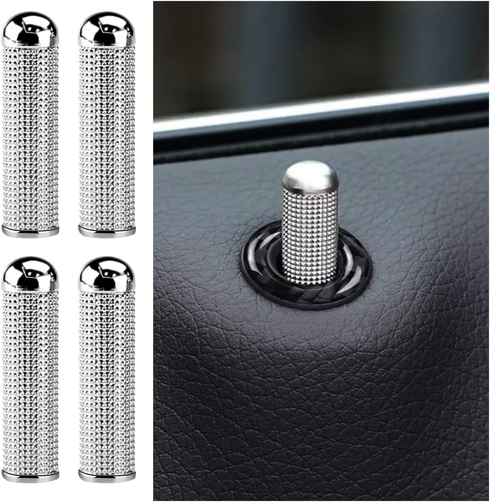 Amazon.com: KHGUZ 4PCS Car Door Lock Knob, Vehicle Door Lock Pin Covers ...
