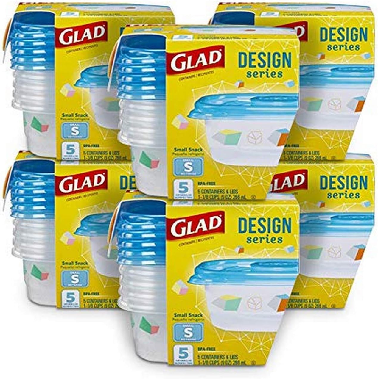 Amazon.com: Glad Food Storage Containers, FreezerWare, Small, 24 oz, 4 ...