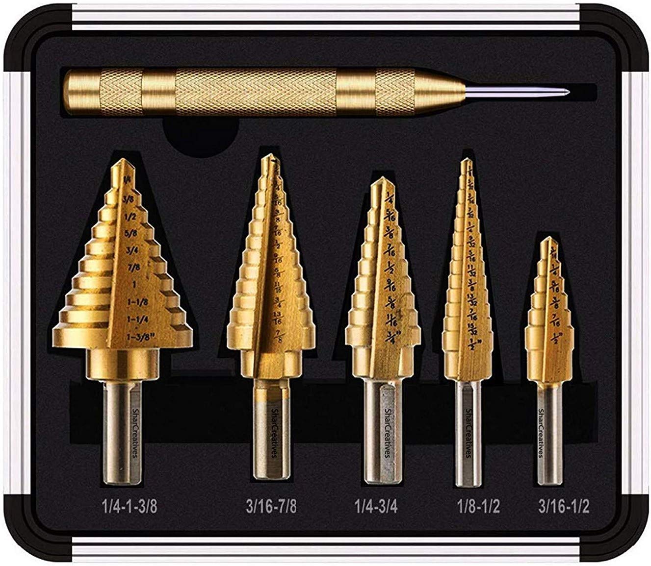 Amazon.com: SharCreatives 6 Pieces Titanium Coated Straight Flute Step ...