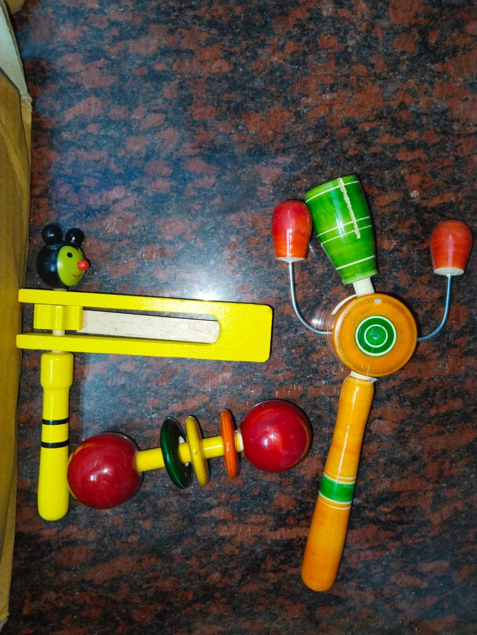 Nimalan's Toys Colourful Wooden Baby Rattle Toy - Hand Crafted Rattle ...