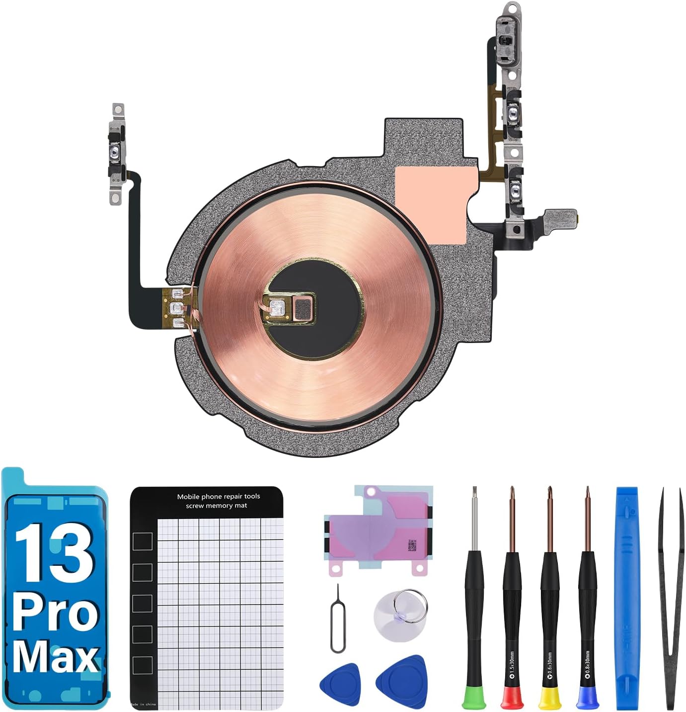 Amazon.com: DGSCSMY for iPhone 13 PRO MAX Power Volume Button NFC Chip ...