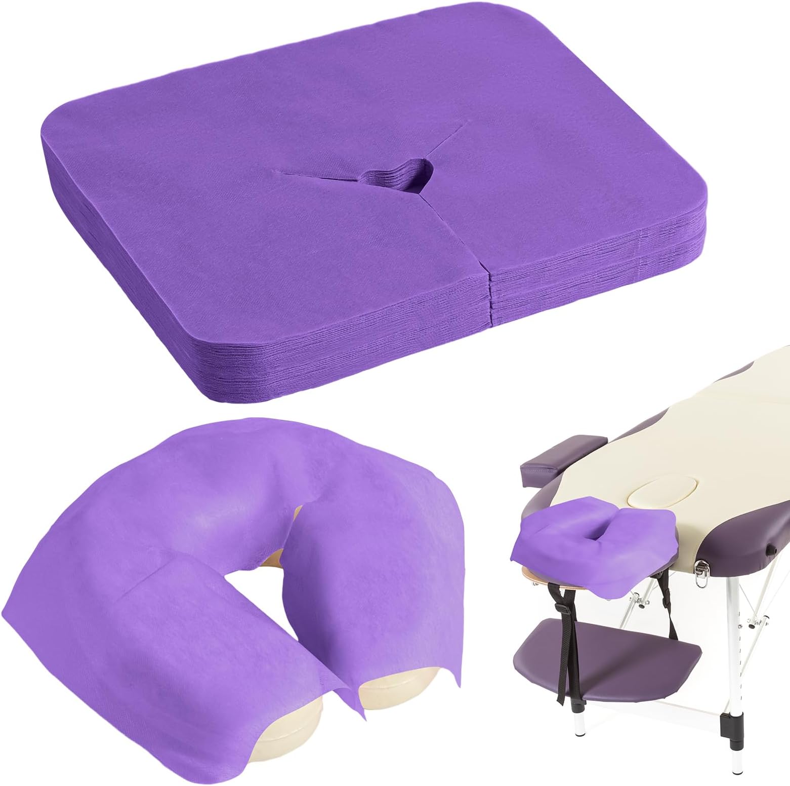 Amazon.com : 100 Pieces Disposable Face Cradle Covers Massage Headrest ...