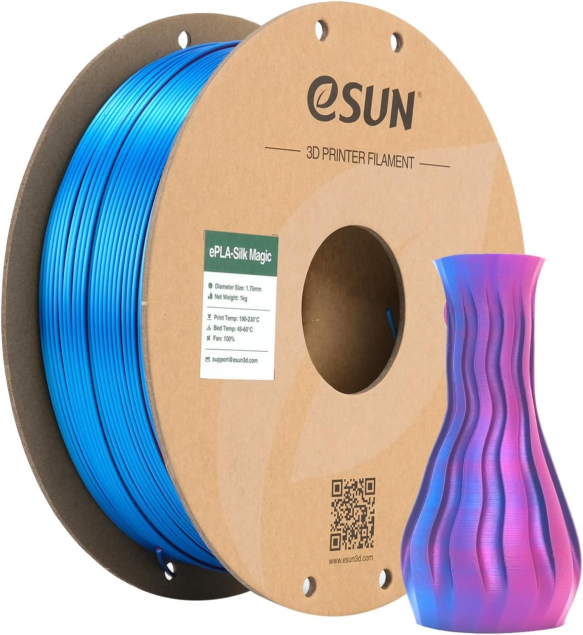 eSUN PLA Bicolore Soie Filament 1.75mm, Soyeux Dichromatique Imprimante ...