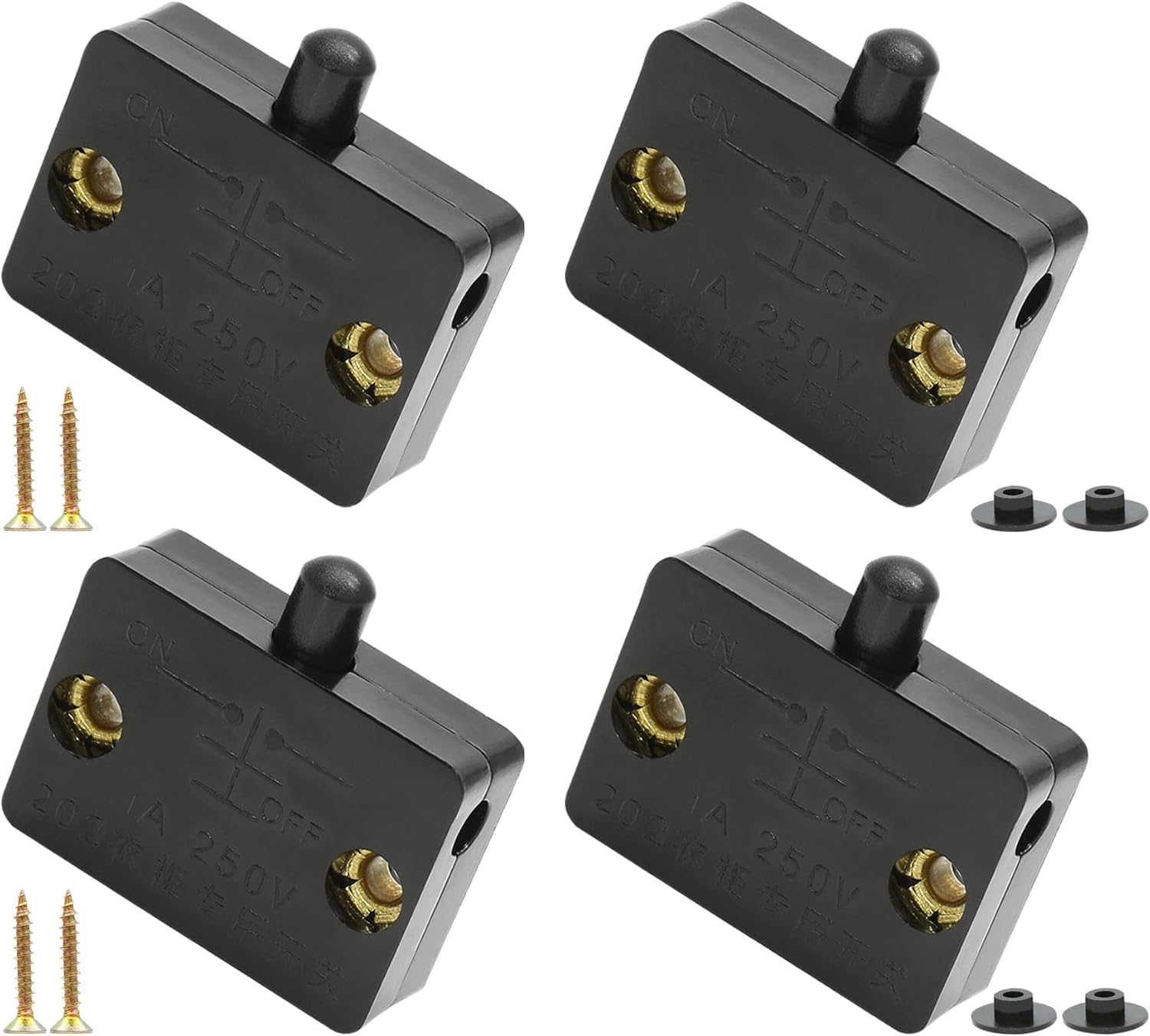 Amazon.com: LifCratms 4Pcs Cabinet Lamp Switch, Black Light Automatic ...