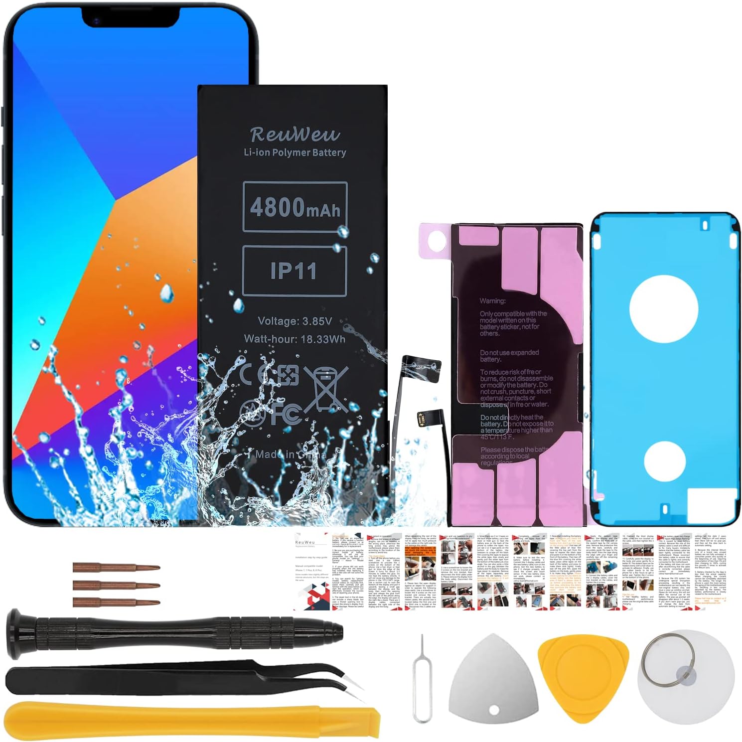 Amazon.com: GUPFIX Battery for iPhone 11, 3500mAh High Capacity Li ...