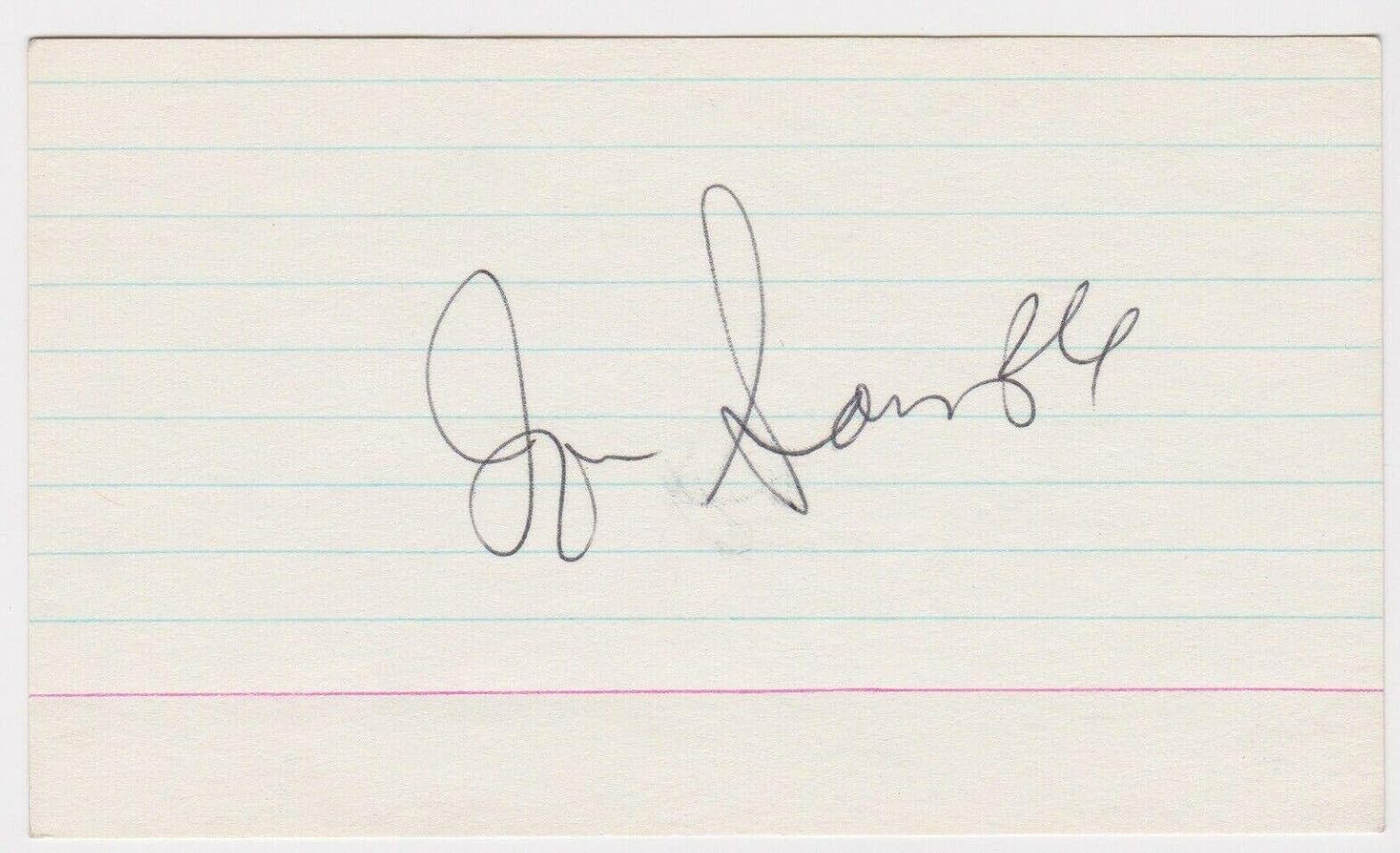 Johnny Sample Signed Index Card 1968 Ny Jets Super Bowl Autograph D ...
