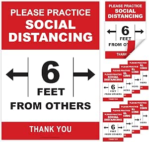 Amazon.com : Global Printed Products 10 Extra Large Social Distance ...