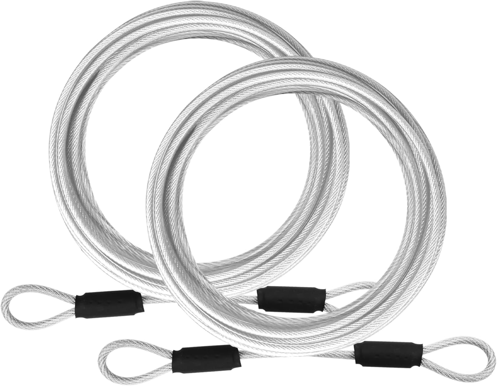 Sydien Cable Lock Double Loops 6.6Ft Long Silver Security Cable with ...