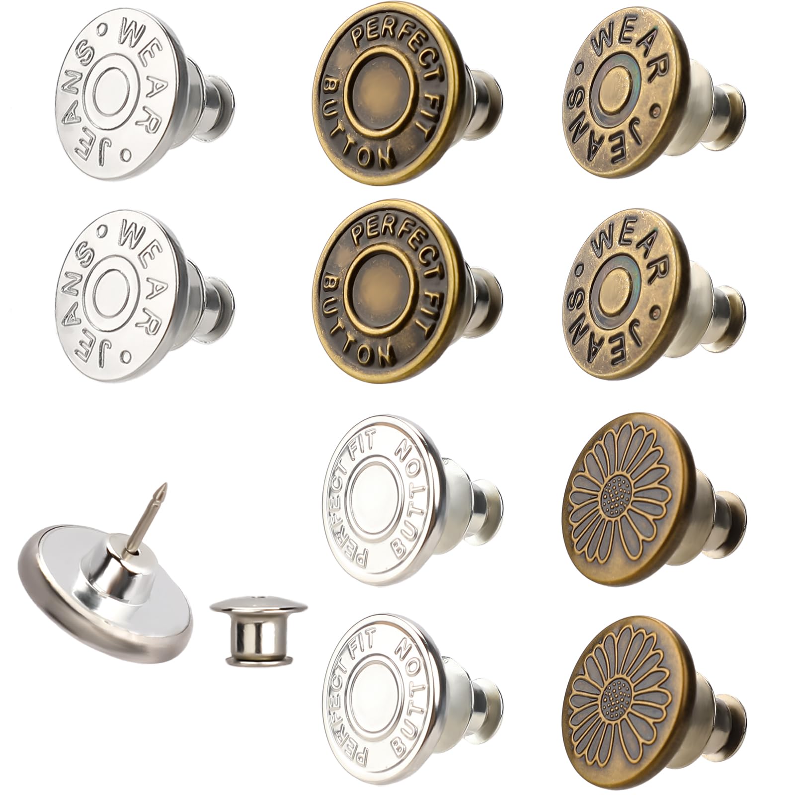 Amazon.com: Dimeho 10Pcs Jean Buttons Pins for Loose Jeans, Pants ...
