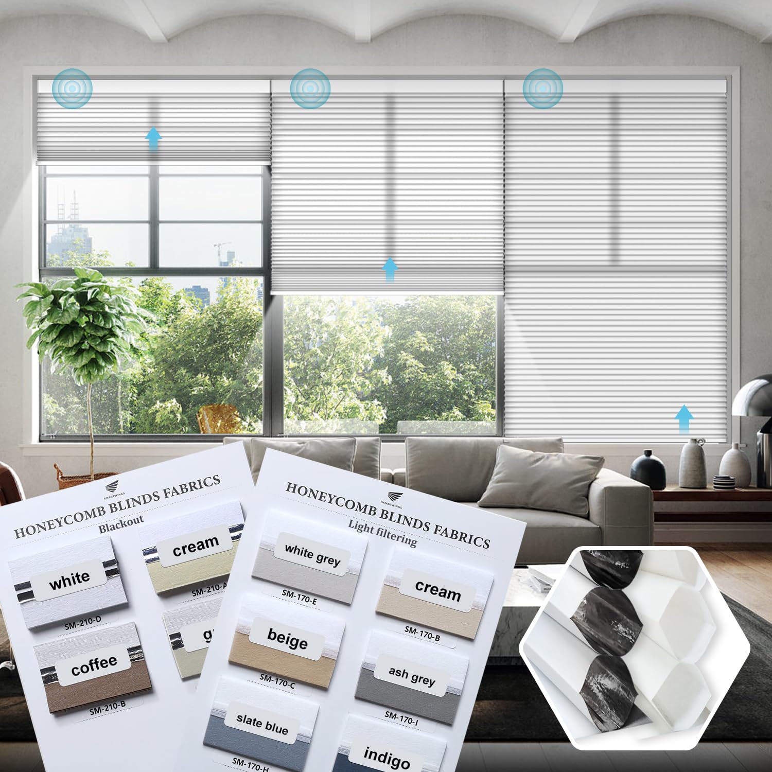 Amazon.com: SmartWings Cellular Fabric Samples,Blackout & Light ...