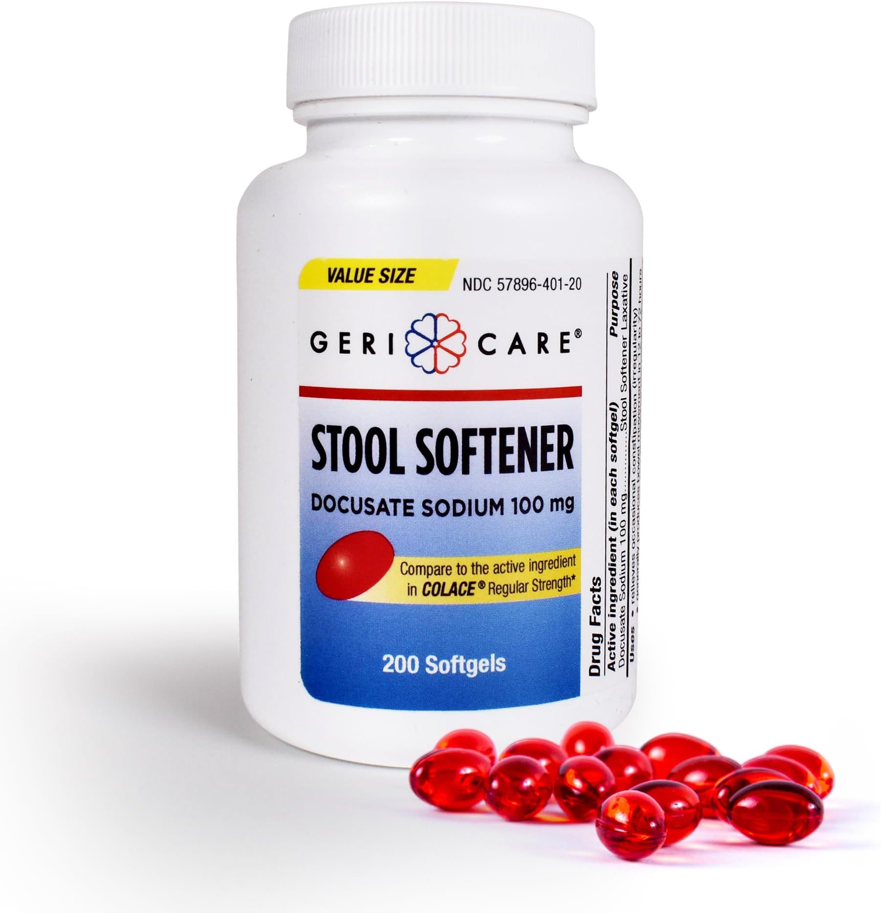 Amazon.com: GeriCare Docusate Sodium Stool Softener (200 Softgels ...
