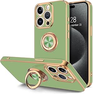 Amazon.com: Hython for iPhone 15 Pro Max Case with Ring Stand, 360° Rotatable Ring Holder ...