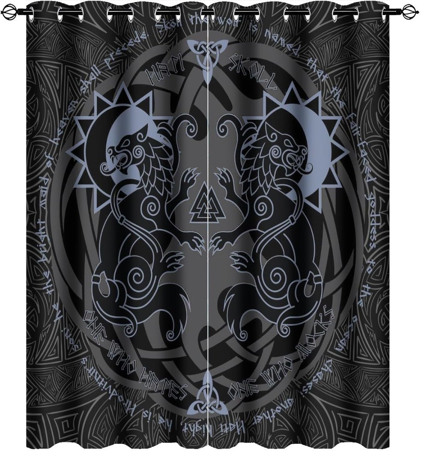 Amazon.com: Abstract Vikings Curtains Mid Century Mythology Symbol ...